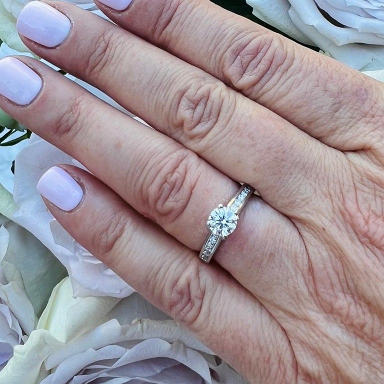 Platinum and Diamond Engagement Ring For Sale at 1stDibs