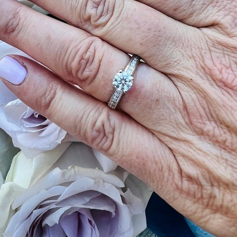 Platinum and Diamond Engagement Ring For Sale at 1stDibs
