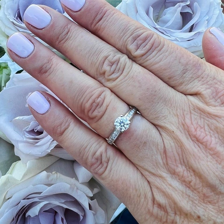 Platinum and Diamond Engagement Ring For Sale at 1stDibs