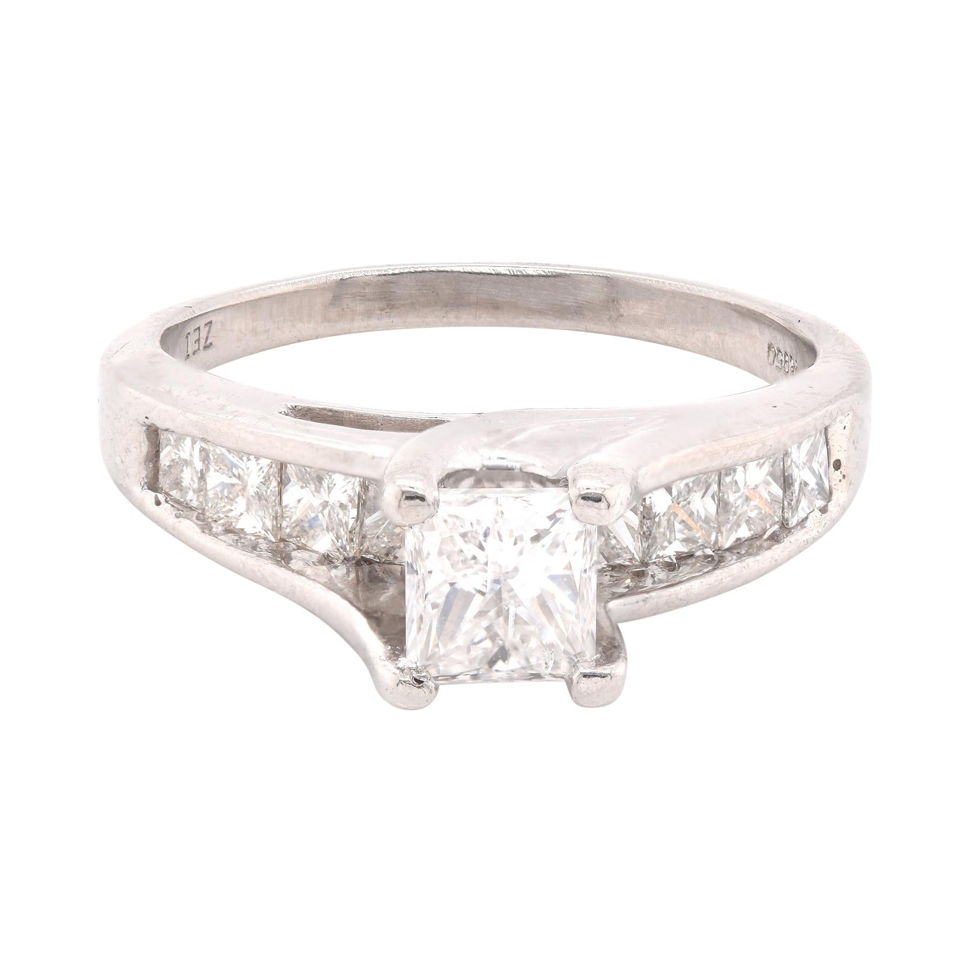 Double Diamond Platinum Engagement Ring at 1stDibs | double diamond ...