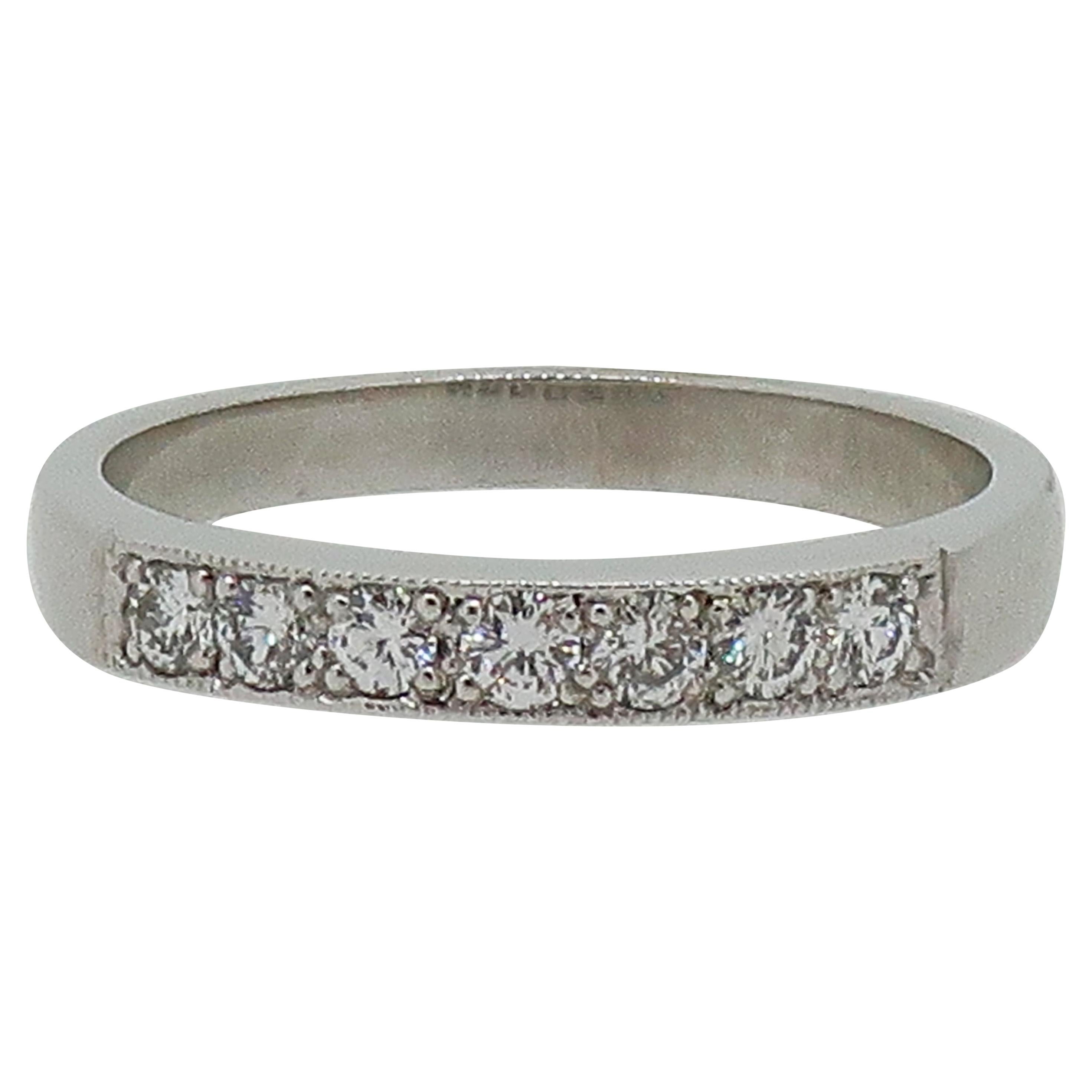 Important 1950s Platinum Diamond Wide Eternity Wedding Band Ring at 1stDibs