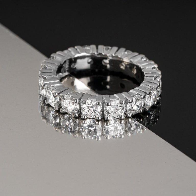 Platinum Diamond Full Eternity Wedding Ring 3.04ct For Sale at 1stDibs