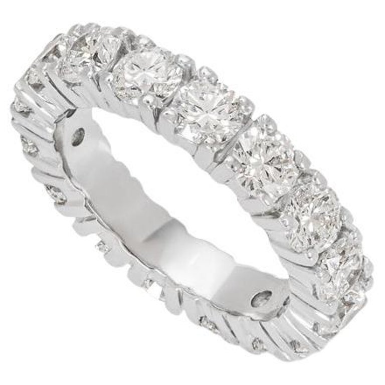 Platinum Diamond Full Eternity Wedding Ring 3.04ct For Sale at 1stDibs