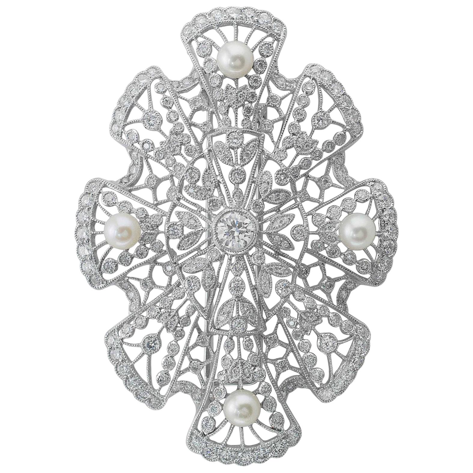 Diamond Platinum Rocketship Brooch For Sale at 1stDibs