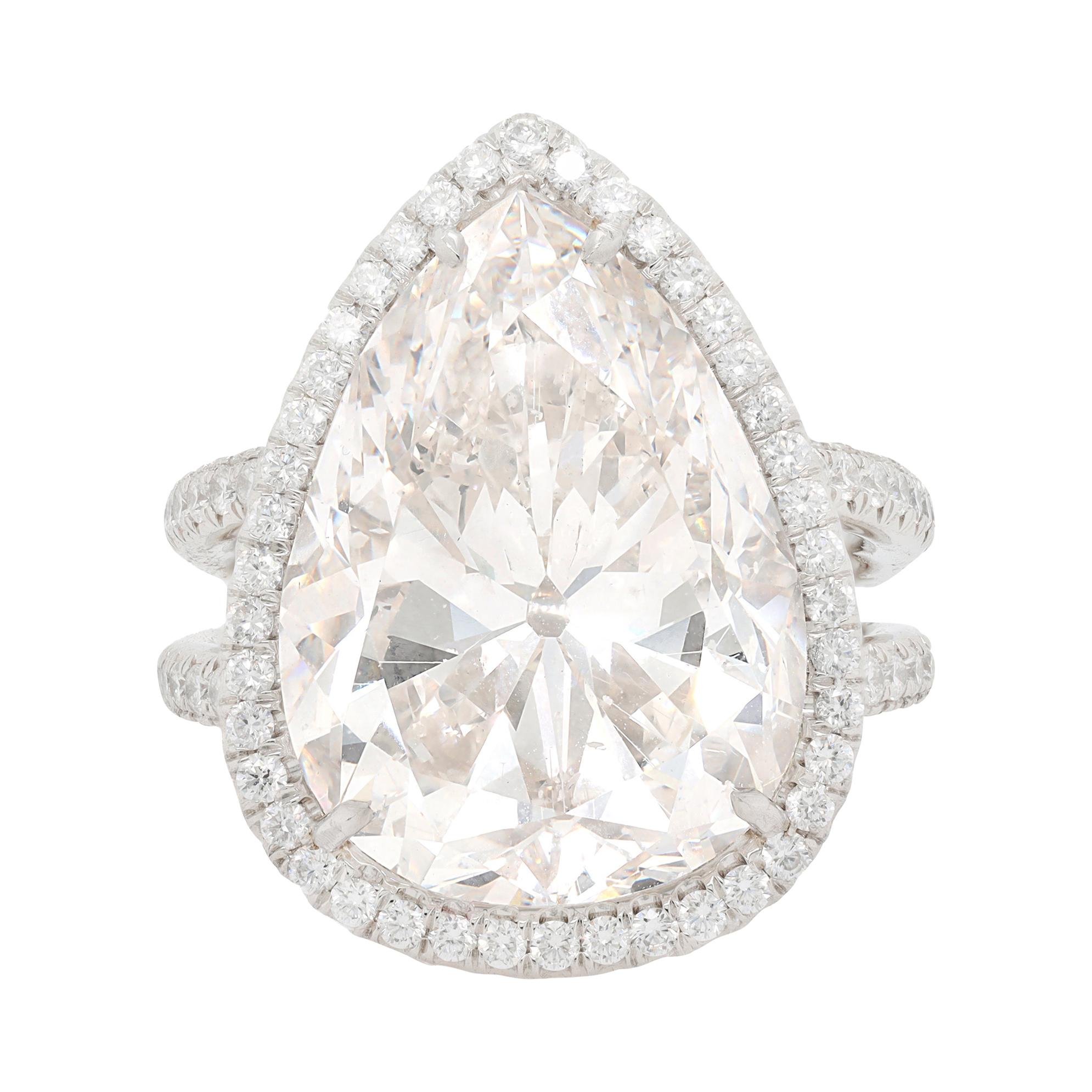 Important 5.82 Carat Pear Shape Diamond Ring For Sale at 1stDibs | 7 ...