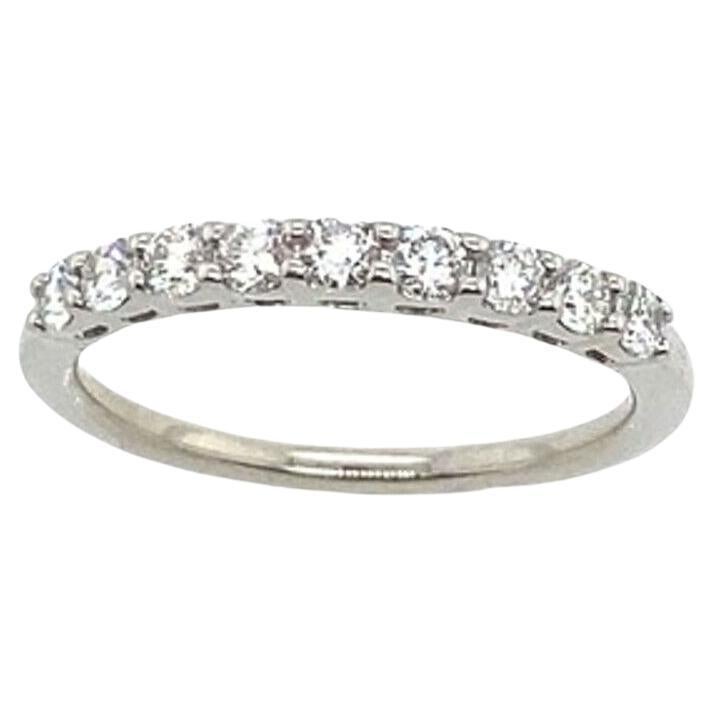 Natural Diamond Half Eternity Ring Set with 9 Diamonds in Platinum For ...