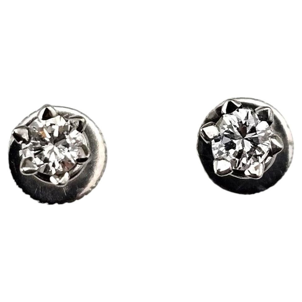 Art Deco style diamond platinum studs For Sale at 1stDibs