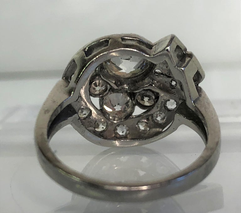 Platinum Diamond Swirl Design Ring For Sale at 1stDibs