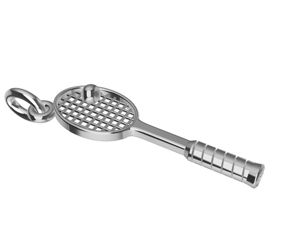 Platinum Diamond Tennis Racket Charm For Sale at 1stDibs | plat charm ...