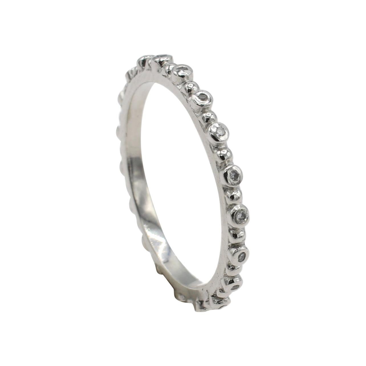 Diamond Semi-Bezel Set Band Ring at 1stDibs