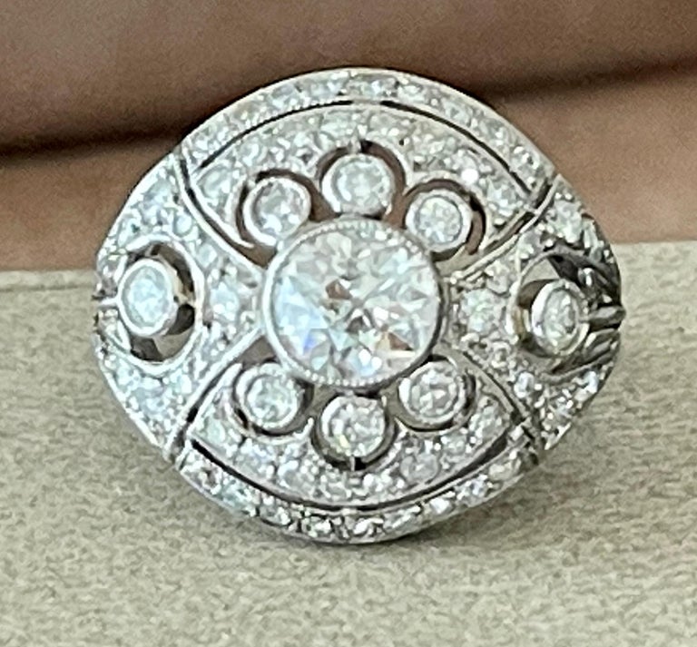 Platinum Edwardian Bombé Ring Diamonds For Sale at 1stDibs