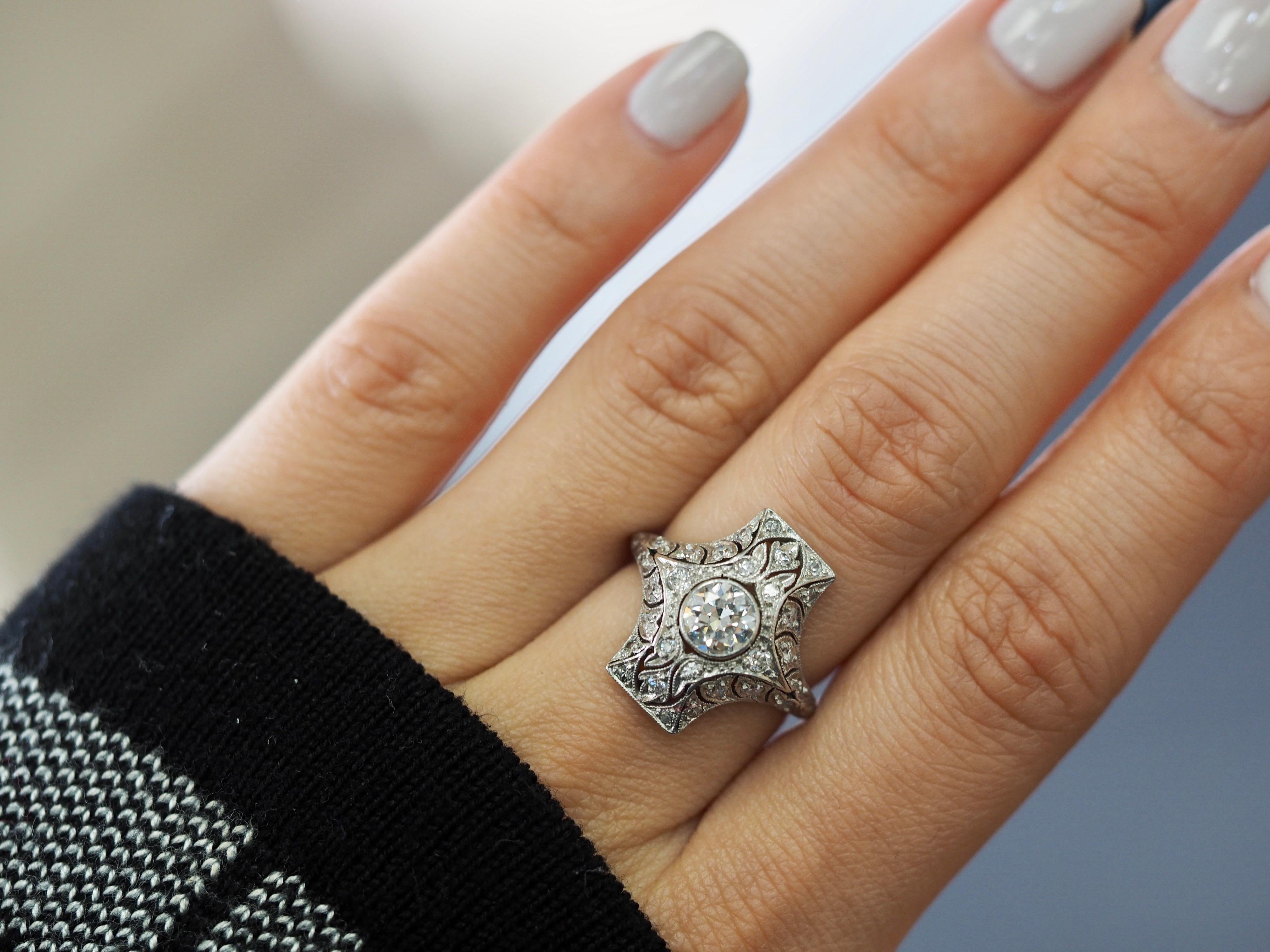 Platinum Edwardian Diamond Filigree Ring, circa Late 1800s at 1stDibs ...