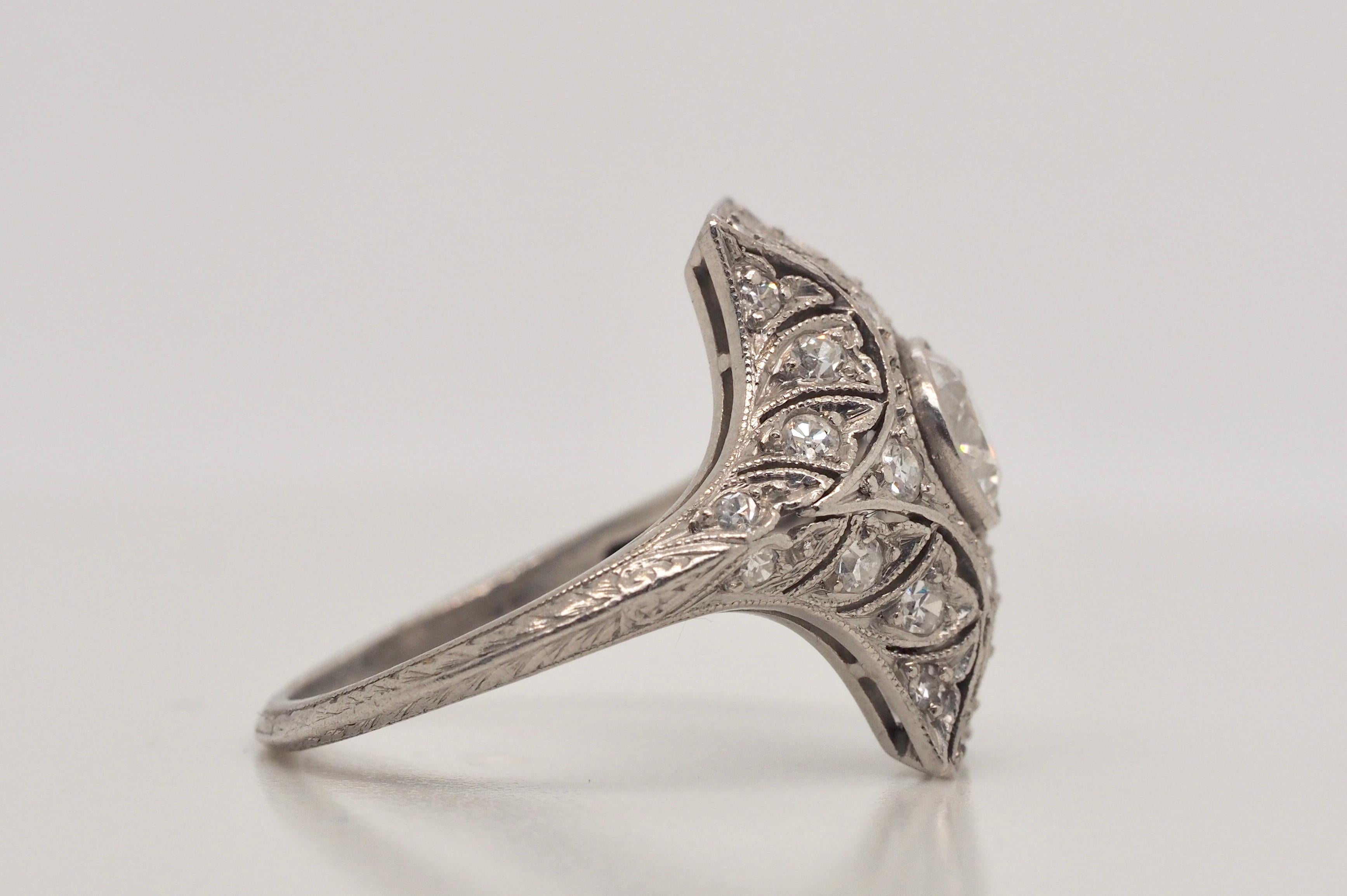 Platinum Edwardian Diamond Filigree Ring, circa Late 1800s at 1stDibs ...