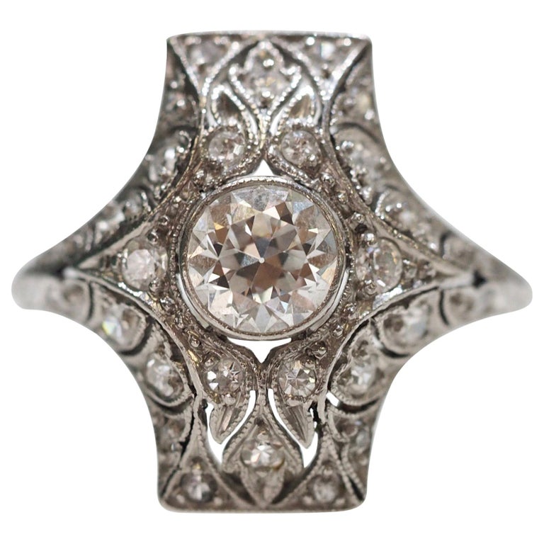 Platinum Edwardian Diamond Filigree Ring, circa Late 1800s at 1stDibs ...
