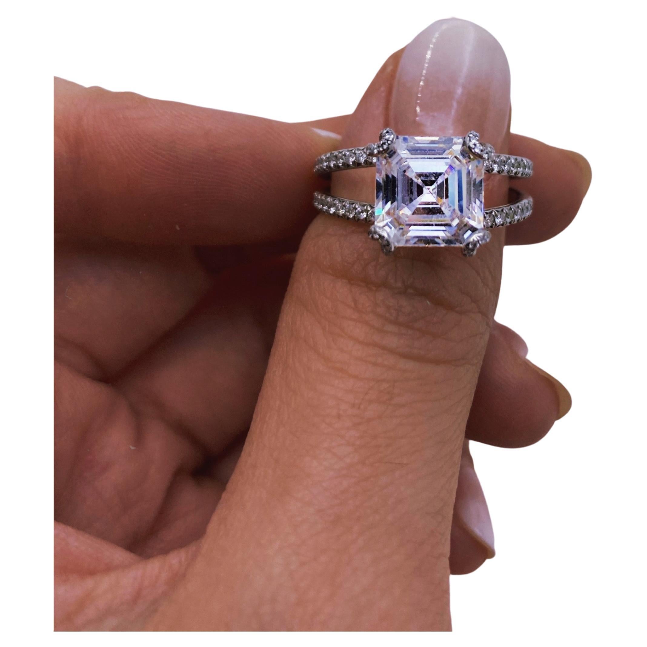 Yellow Diamond Center Encircled by Asscher Cut Diamonds Ring For Sale ...