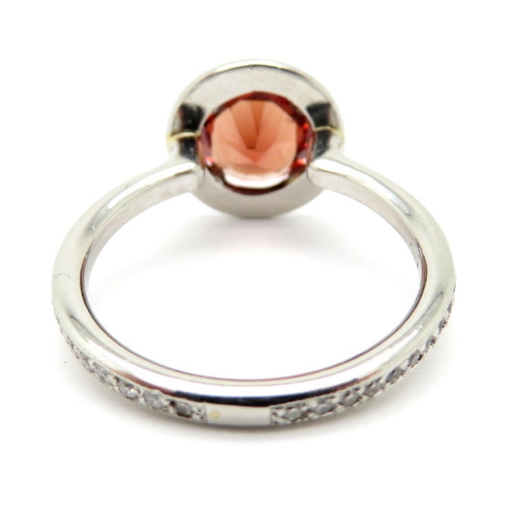 Platinum Estate GIA Certified Round Red Spinel and Diamond Halo Ring ...
