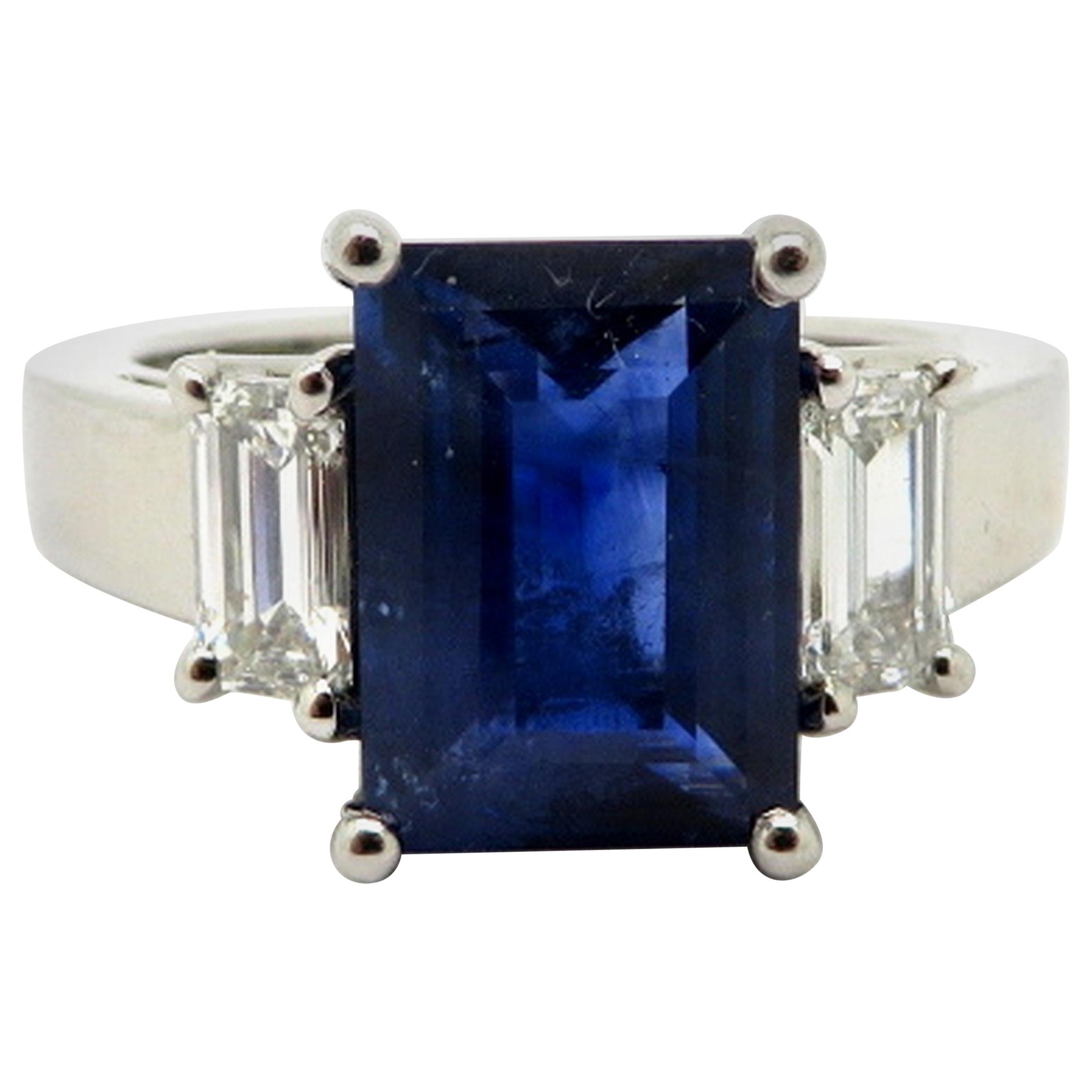 Emerald Cut Sapphire Ring at 1stdibs