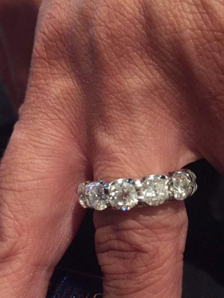 Platinum Eternity Ring 5.50 Carat For Sale (Free Shipping) at 1stDibs