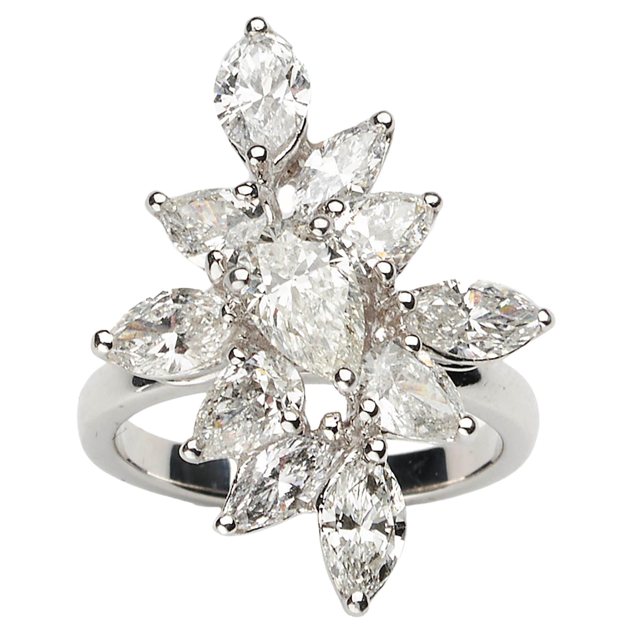 4 Carat Diamond Cluster Ring at 1stDibs