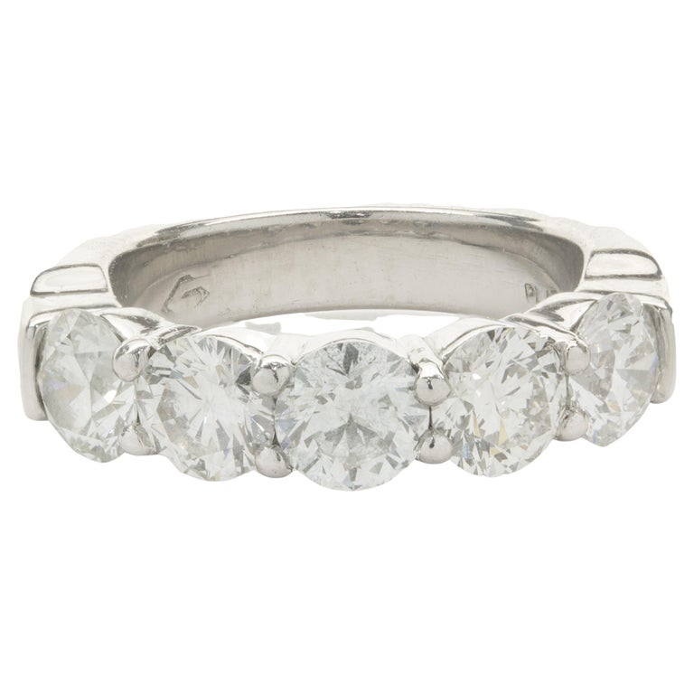 Platinum Five Diamond Band For Sale at 1stDibs
