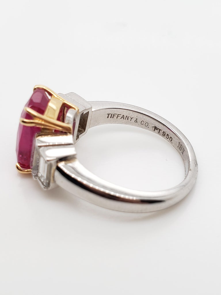 Tiffany and Co. AGL Certified 4.02 Ruby Diamond Ring, For Sale at 1stdibs