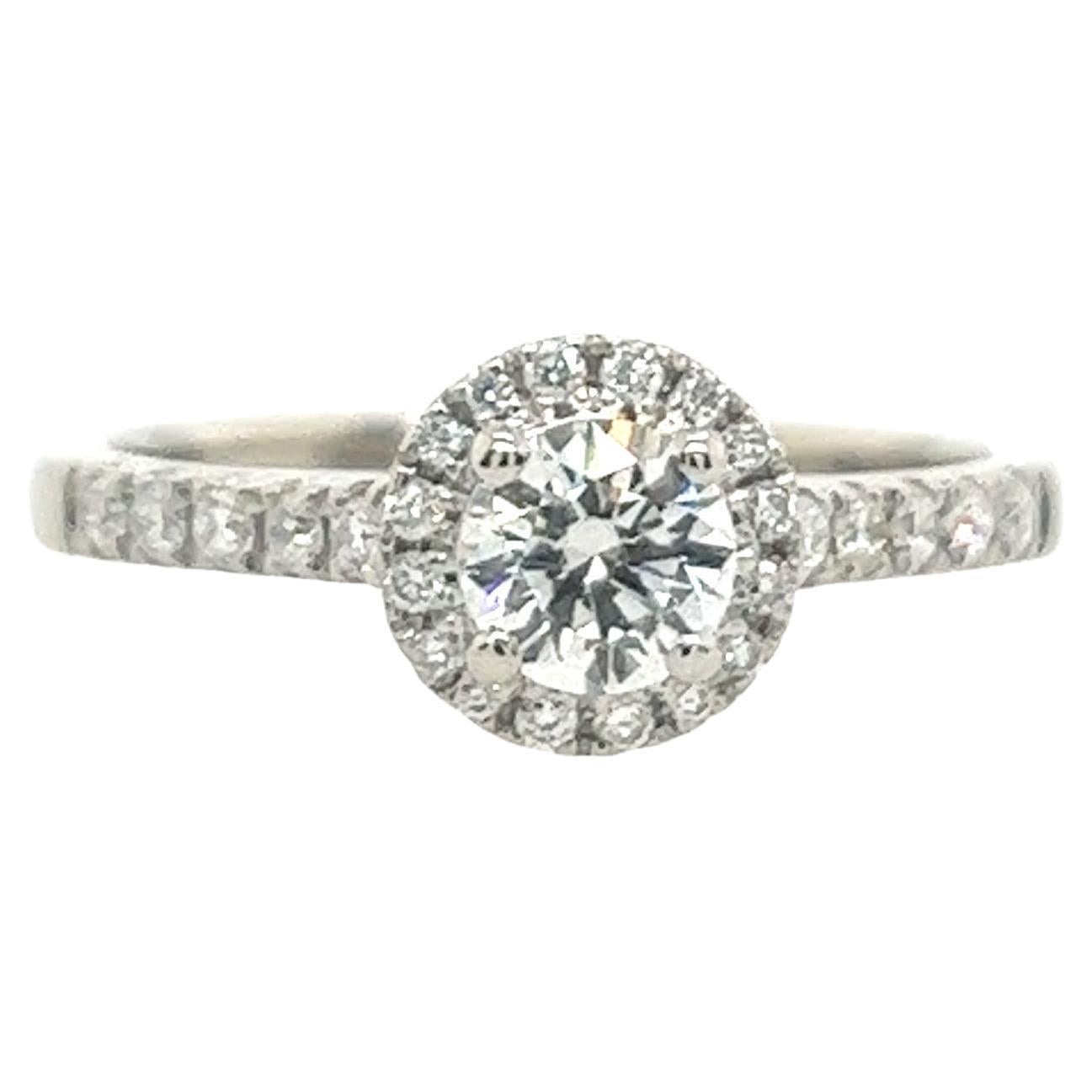 18ct White Gold Diamond Solitaire Ring Set With 0.38ct H/SI For Sale at ...
