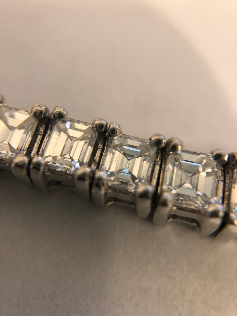 Platinum Line Bracelet with Diamonds at 1stDibs