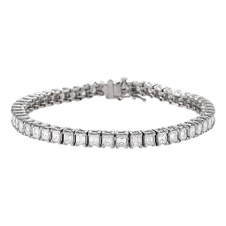 Platinum Line Bracelet with Diamonds at 1stDibs