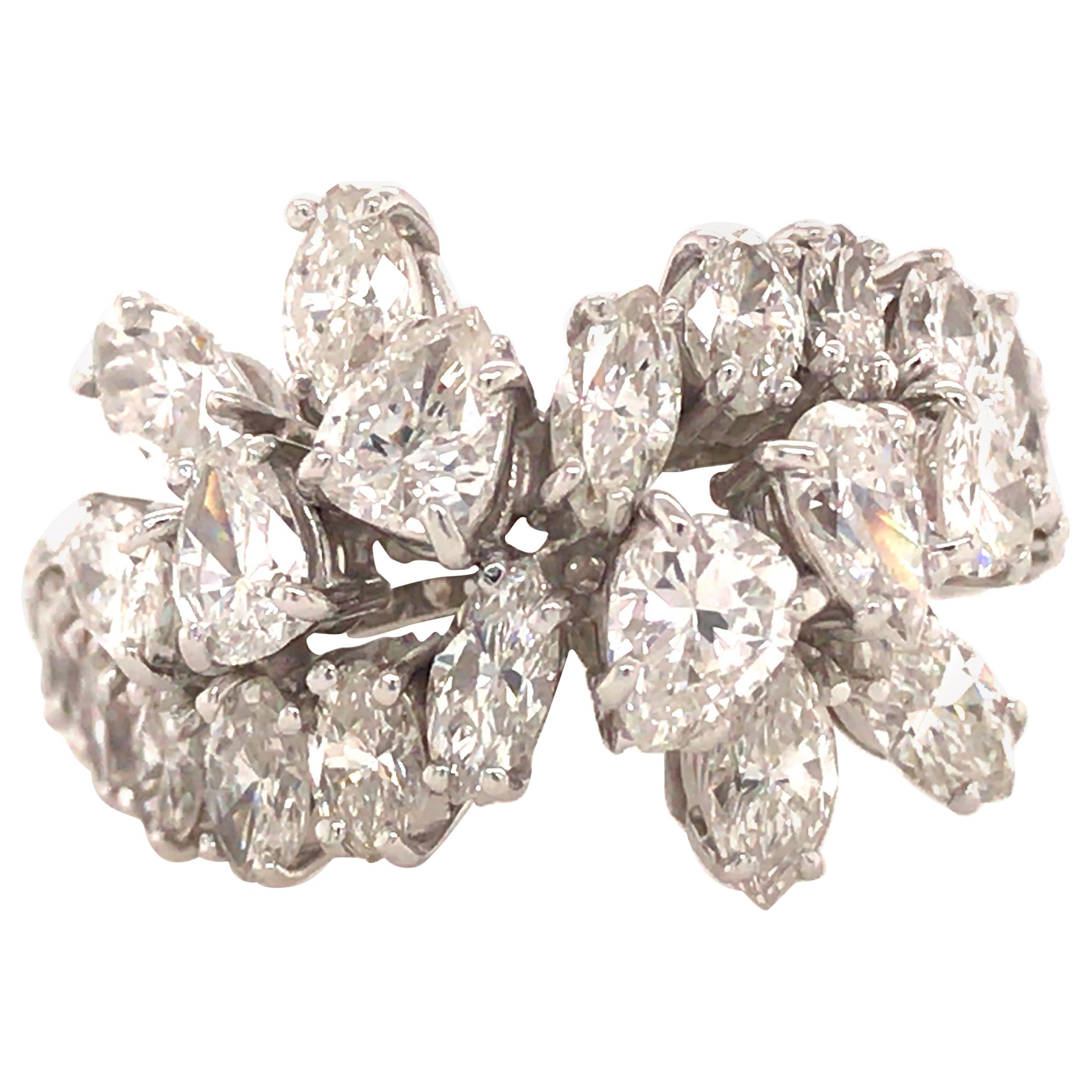 Platinum Fancy Shape Diamond Wide Eternity Band For Sale at 1stDibs