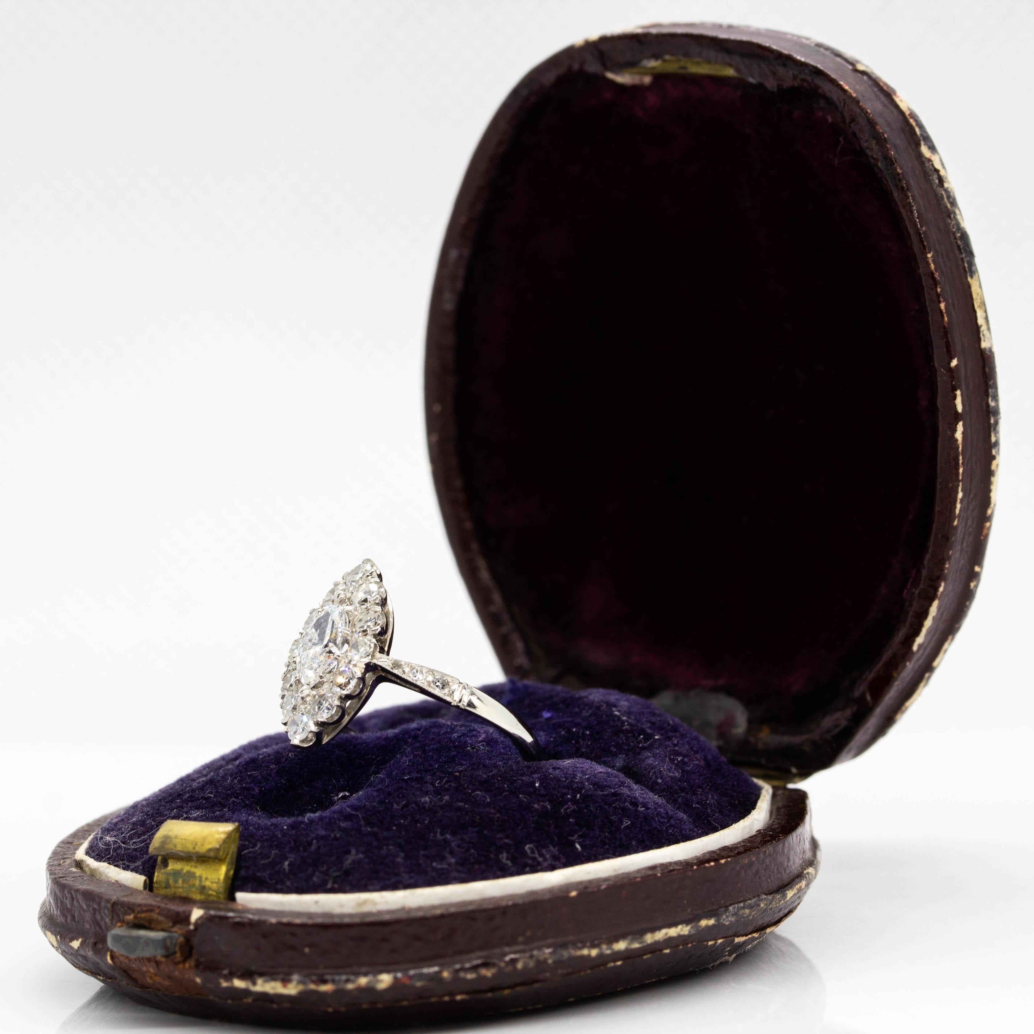 Platinum Marquise Cut Diamonds Engagement Ring at 1stDibs | platinum ...