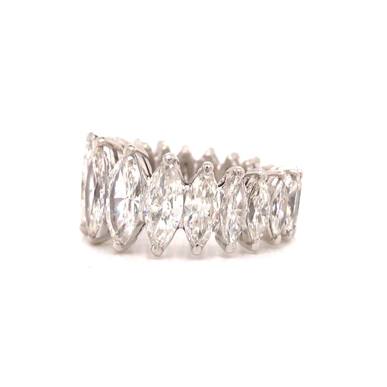 Platinum Marquise Diamond Eternity Band For Sale at 1stDibs