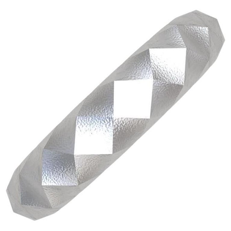 Customizable Platinum Matte Rhombus Wedding Band For Sale at 1stDibs