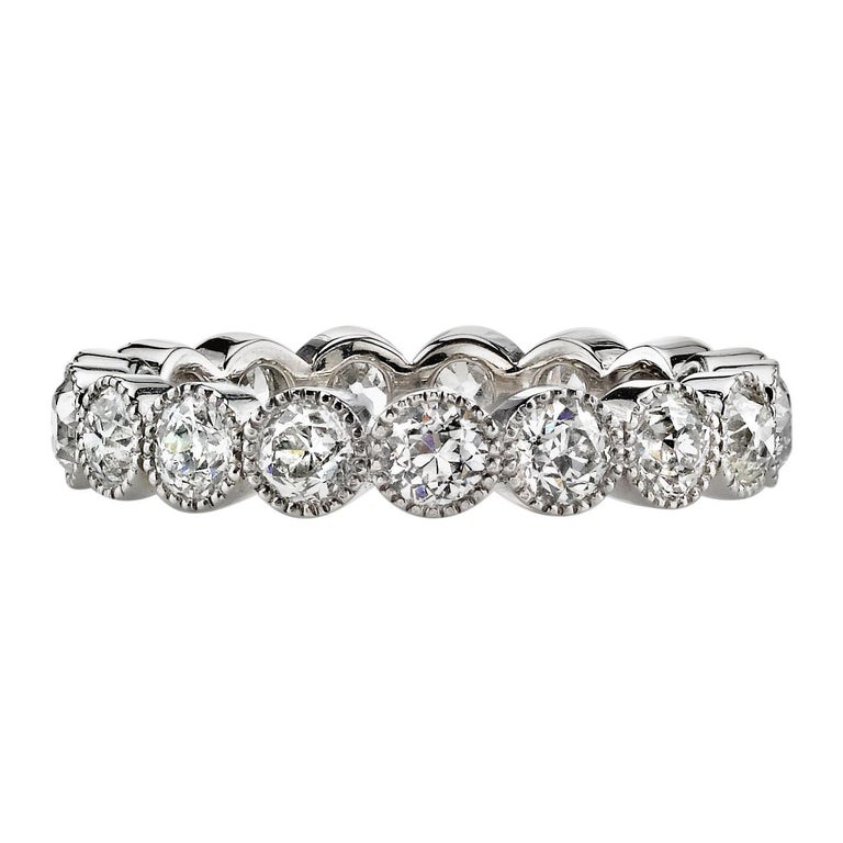 Handcrafted Gabby Old European Cut Diamond Eternity Band by Single Stone For Sale at 1stDibs