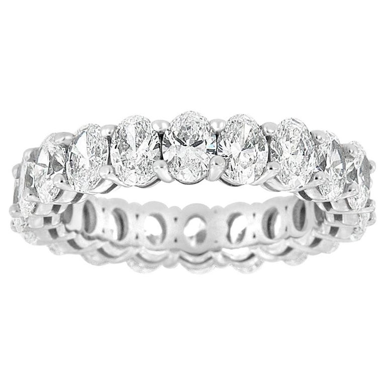 Customizable Platinum Oval Eternity Diamond Ring '4 Carat' For Sale at ...