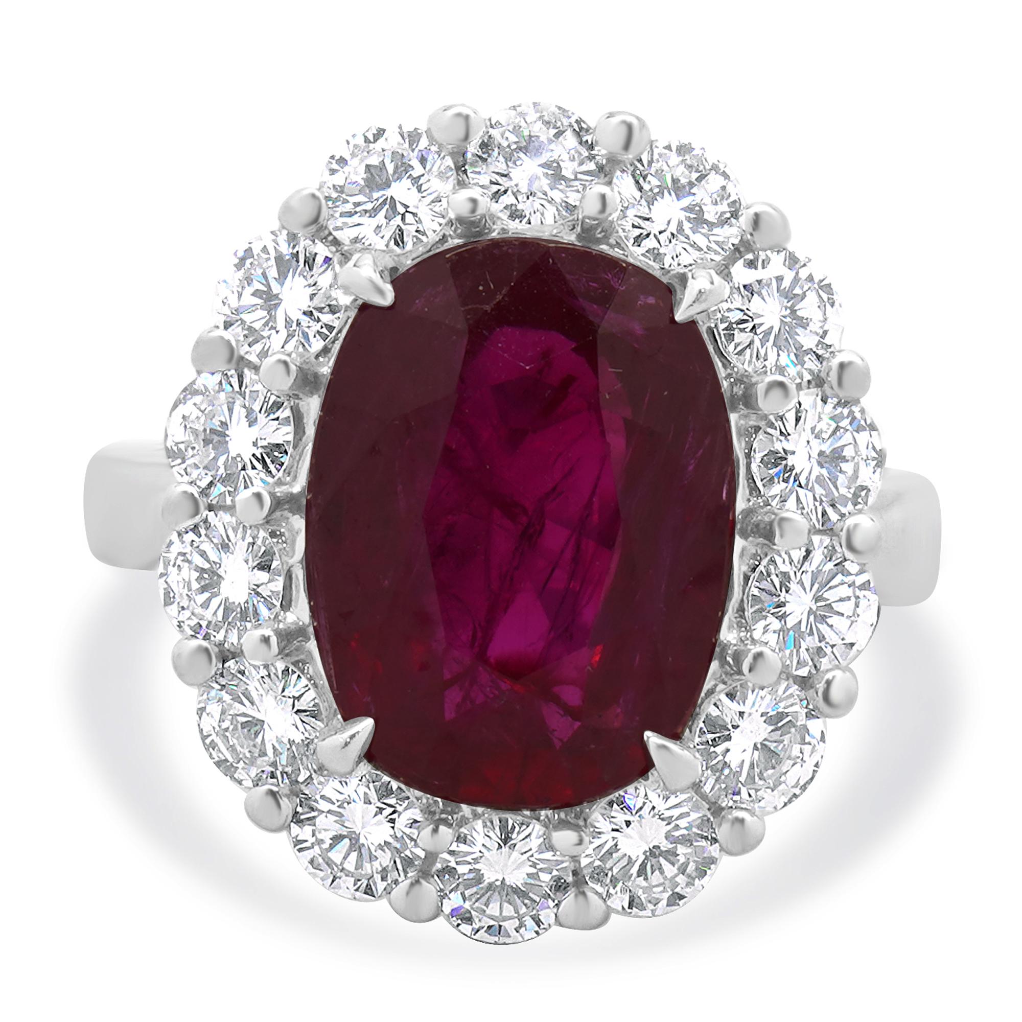Oval Ruby and Diamonds Halo Ring For Sale at 1stDibs | oval ruby ring ...