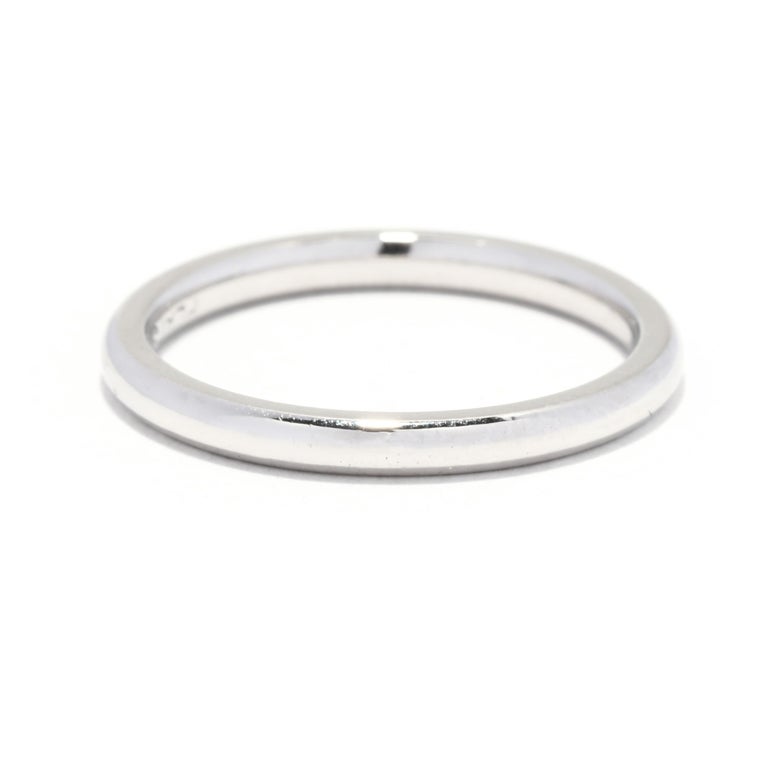 Platinum Plain Wedding Band, Ring Simple Platinum Band at 1stDibs