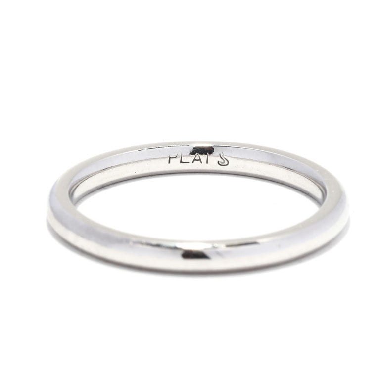 Platinum Plain Wedding Band, Ring Simple Platinum Band at 1stDibs
