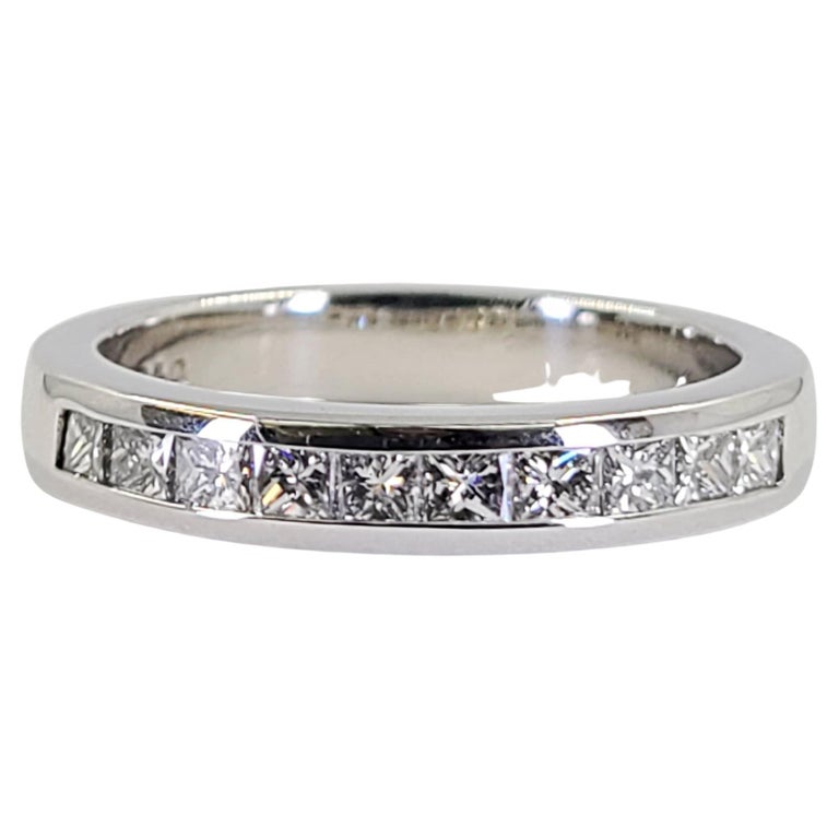 Platinum Princess Cut Diamond Band For Sale at 1stDibs