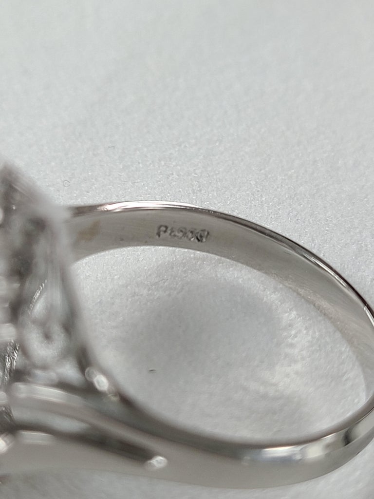 Platinum PT900 Vintage Aquamarine Ring with Diamonds at 1stDibs | pt900 ...