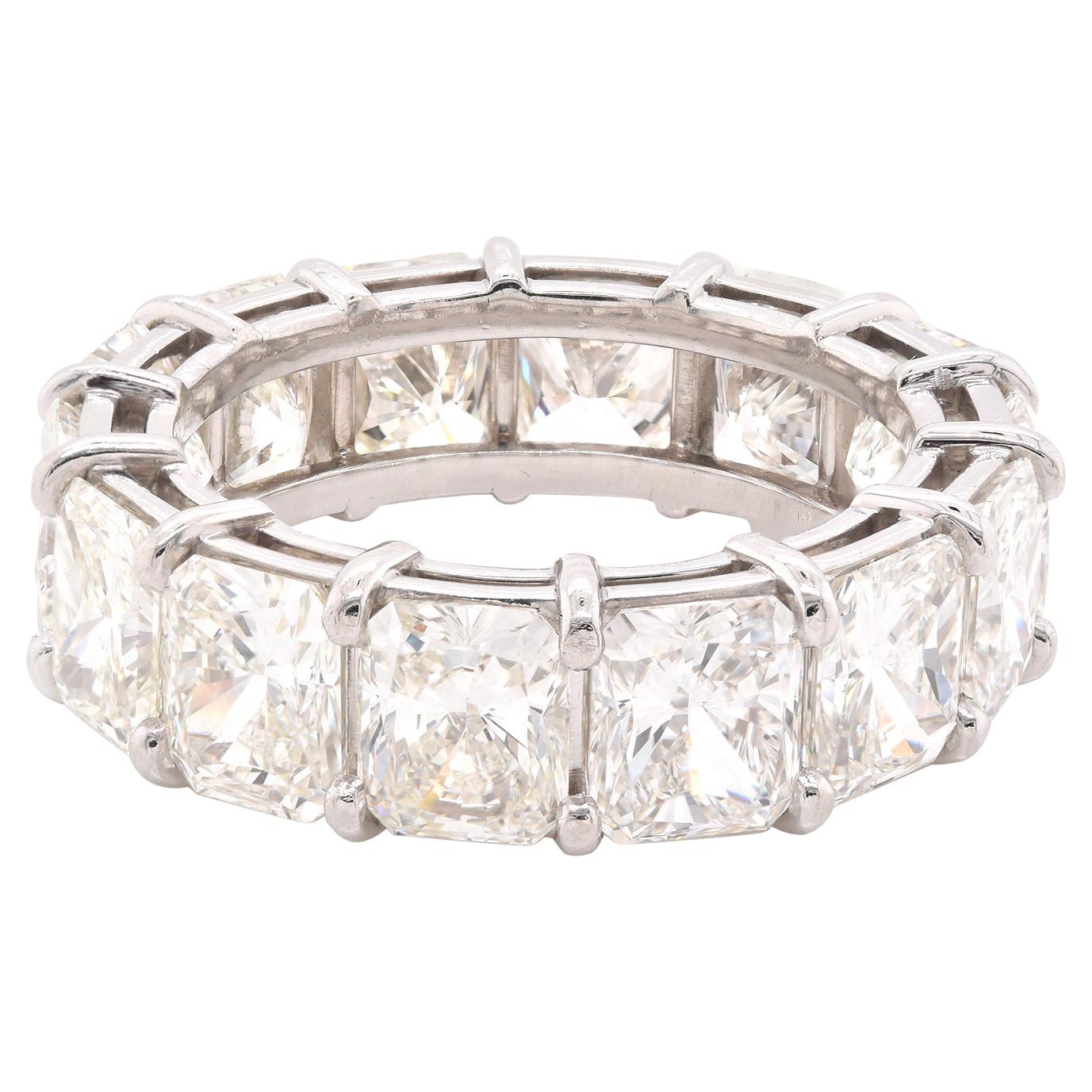 Platinum Radiant Cut Diamond Eternity Band at 1stDibs