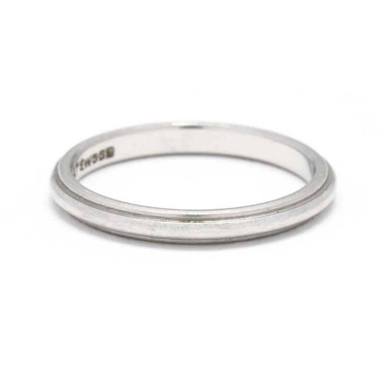 Platinum Ridged Wedding Band, Ring, Plain Platinum Band, Stackable For ...