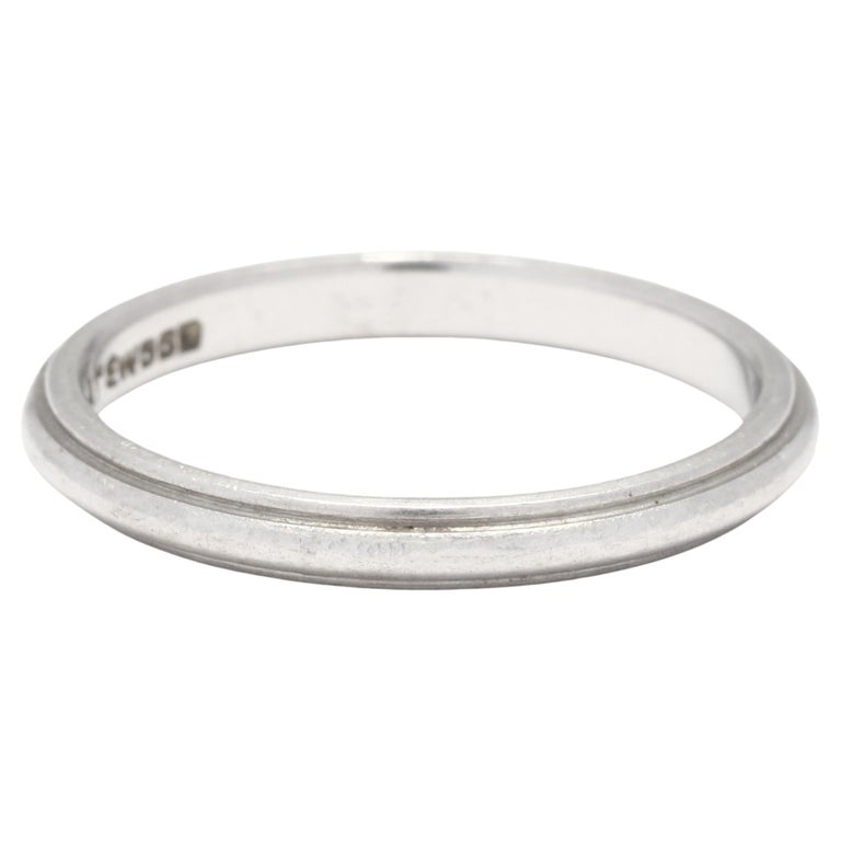 Platinum Ridged Wedding Band, Ring, Plain Platinum Band, Stackable For ...