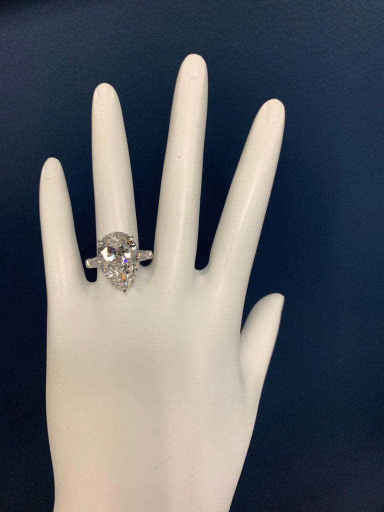 7.11 Carat Pear Brilliant Ring GIA Certified E VVS2 Ring For Sale at ...