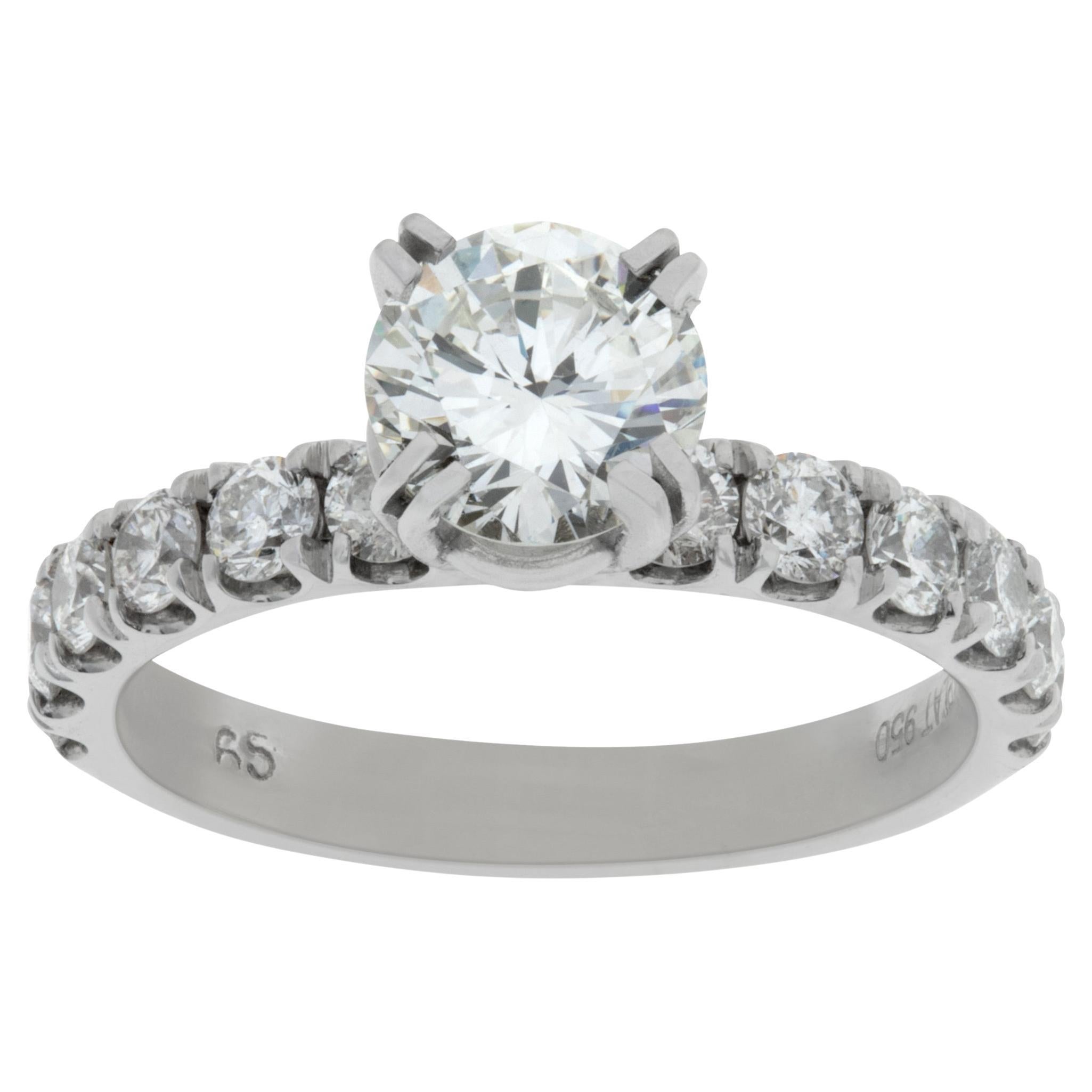 Estate Designer Ritani Platinum Round Diamond and Round Brilliant Cut ...