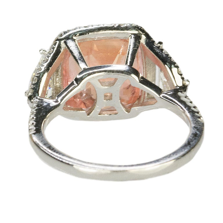 Platinum Ring No Heat Ceylon Padparadscha Sapphire at 1stDibs