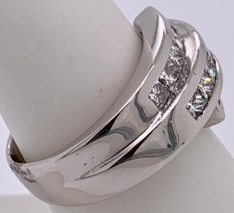 Platinum Ring Wedding Band with Three-Tier Diamond Design 2.00 TDW For ...