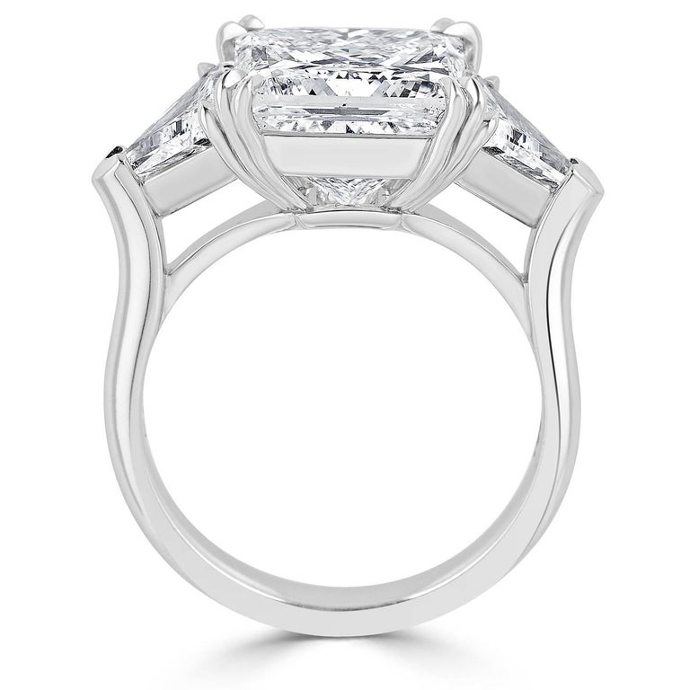 Platinum Ring, Set with Princess Cut Diamond, Weigh 5.02 Carat D Color ...