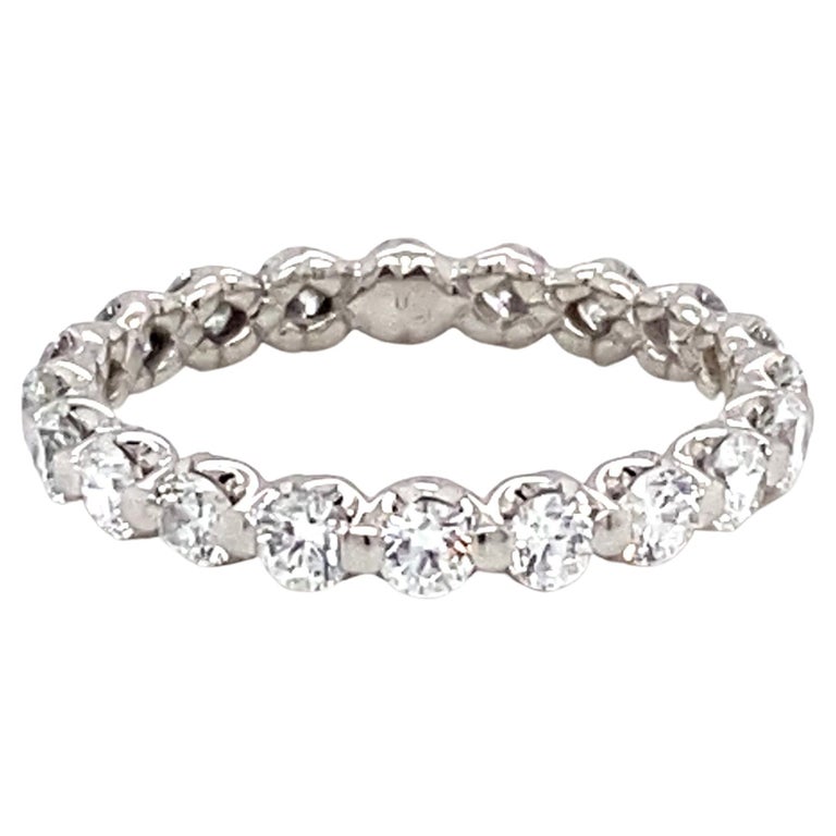 Platinum Round Diamond Eternity Band For Sale at 1stDibs