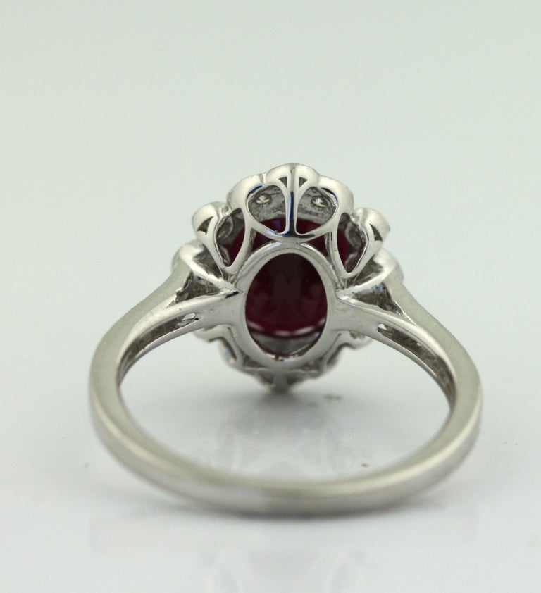 Platinum Ruby and Diamond Ring For Sale at 1stDibs
