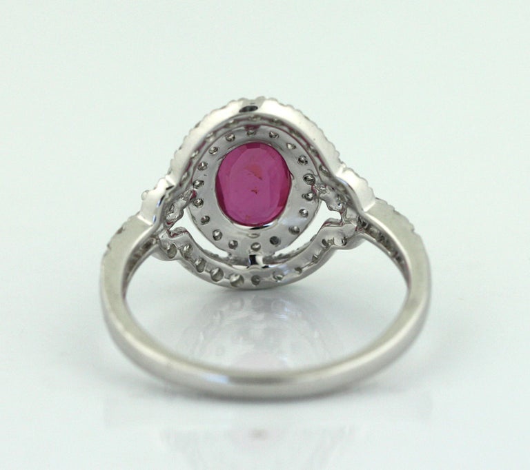 Platinum Ruby and Diamond Ring For Sale at 1stDibs
